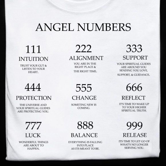 Tops | Angel Numbers Shirt Superstitious Tee Wicca Tshirt Vibrations ...